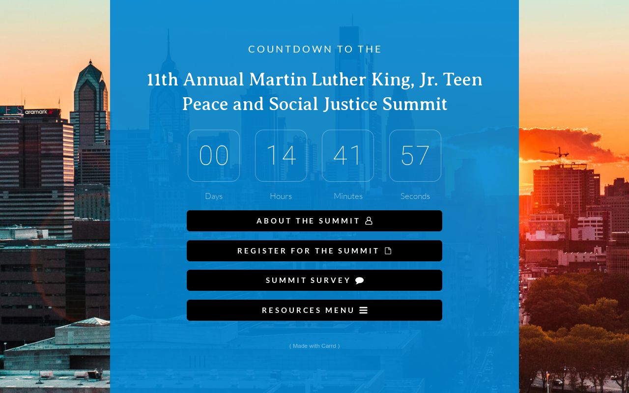 11th Annual Martin Luther King, Jr. Teen Peace and Social Justice Summit